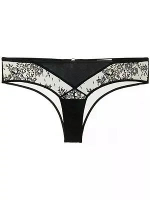 FLEUR DU MAL Embroidered Vegan-leather Hipster Briefs