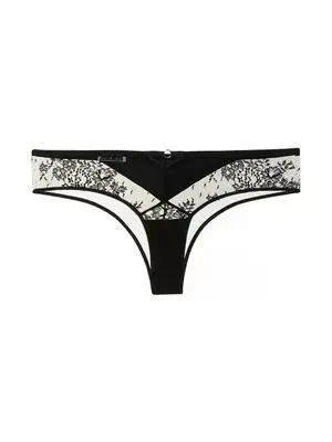 FLEUR DU MAL Embroidered Vegan-leather Hipster Briefs