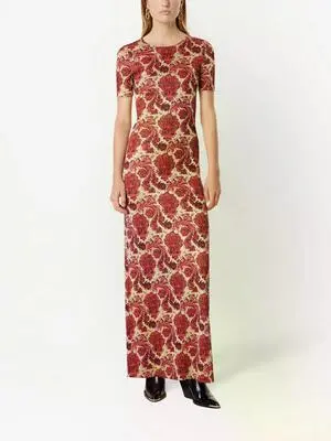 Rabanne Paisley-print Maxi Dress - Red