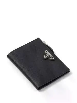 Prada Triangle-logo Saffiano Leather Wallet - Black