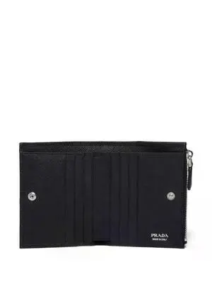 Prada Triangle-logo Saffiano Leather Wallet - Black