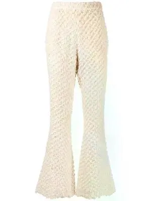 Rokh Knit Flare Lounge Trousers - Neutrals