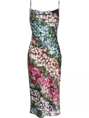 FLEUR DU MAL All-over Rose-print Slip Dress - Multicolour