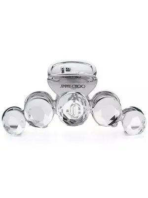 JIMMY CHOO Crystal Embellished Claw Hair Clip - Silver
