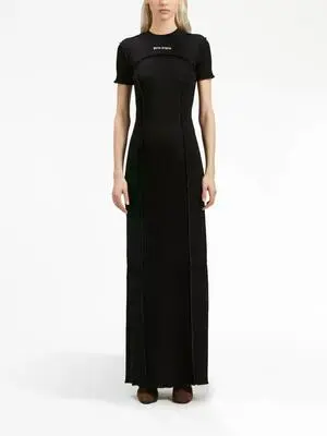 Palm Angels Logo-embroidered Knitted Maxi Dress