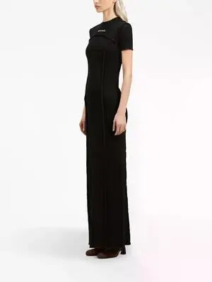 Palm Angels Logo-embroidered Knitted Maxi Dress