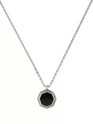 Emanuele Bicocchi Octagon Onyx Necklace - Silver