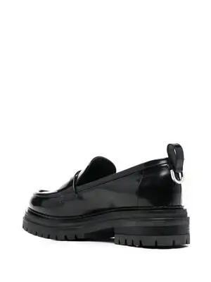 SERGIO ROSSI Joan Leather Slip-on Loafers