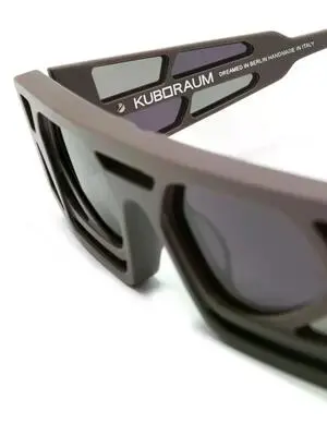 KUBORAUM Mask T9 Rectangle-frame Sunglasses - Grey