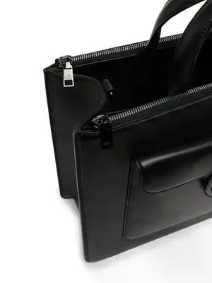 Valentino Garavani Vlogo Signature Leather Briefcase