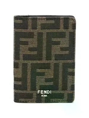 Fendi Ff-jacquard Leather Wallet - Brown
