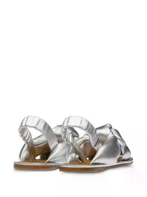 Miu Miu Knotted Flat Sandals - Silver