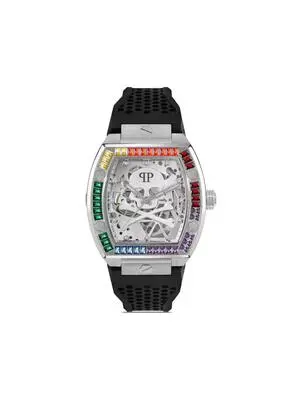 Philipp Plein Skeleton Watch With Gemstone Embellishments