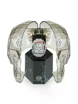 Philipp Plein Skeleton Watch With Gemstone Embellishments