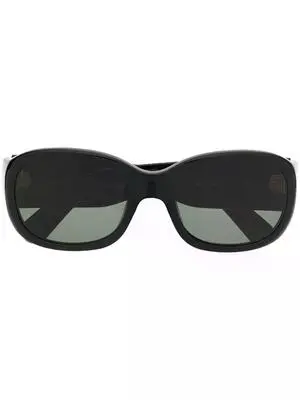 LESCA Yves 21 Rectangle-frame Sunglasses - Black