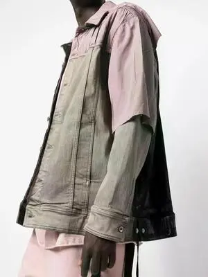 Rick Owens Jumbo Worker Patchwork Jacket - Grey