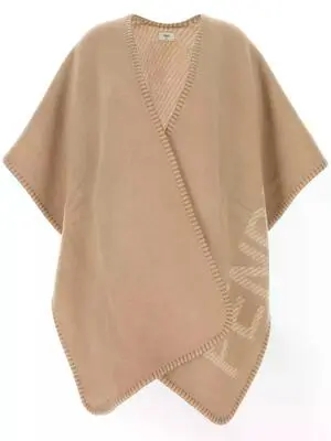 Fendi Logo Cape - Neutrals