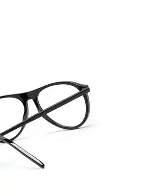 Saint Laurent Logo-engraved Pilot-frame Glasses