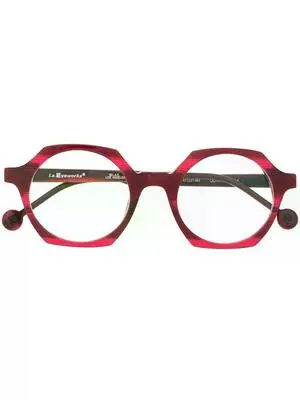 L.A. EYEWORKS Geometric-frame Glass Frames - Red