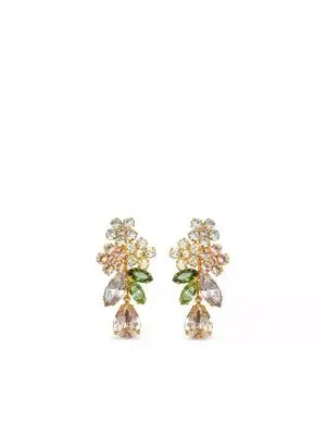 JENNIFER BEHR 18kt Gold-plated Crystal Bouquet Drop Earrings - Green