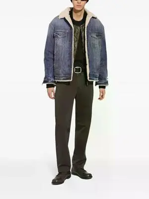 Dolce & Gabbana Denim Jacket With Faux-shearling Trim
