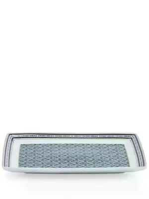Versace La Greca Signature Porcelain Platter - Black
