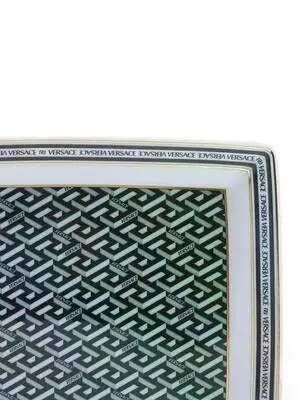 Versace La Greca Signature Porcelain Platter - Black