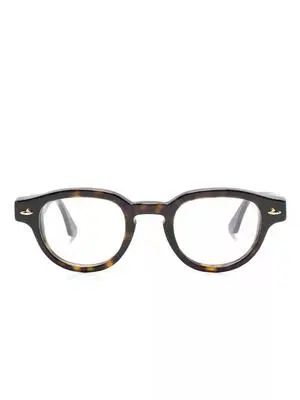 SESTINI EYEWEAR Sei E Mezzo Round-frame Glasses - Brown