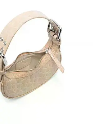 By Far Mini Soho Crocodile-embossed Shoulder Bag - Neutrals
