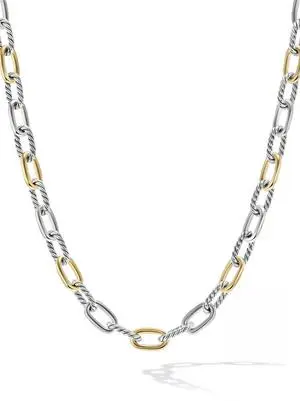David Yurman 18kt Yellow Gold And Sterling Madison Chain Necklace - Silver