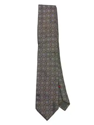 Brunello Cucinelli Patterned Jacquard Silk Tie - Brown