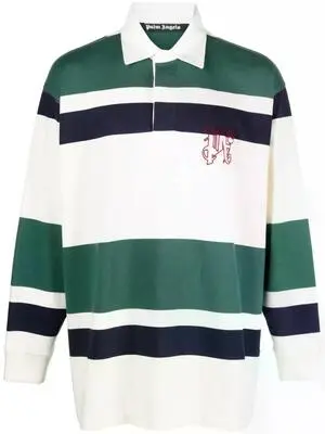 Palm Angels Striped Cotton Polo Shirt