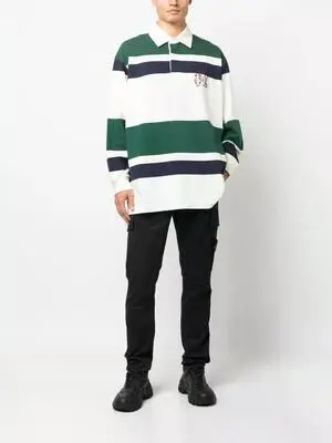 Palm Angels Striped Cotton Polo Shirt