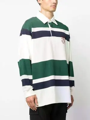 Palm Angels Striped Cotton Polo Shirt