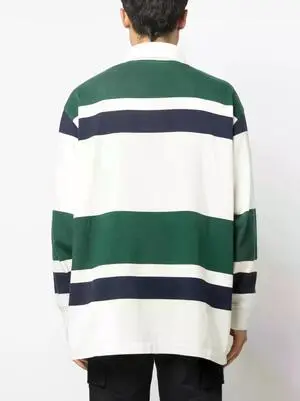 Palm Angels Striped Cotton Polo Shirt