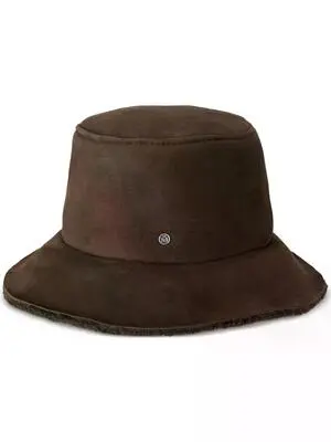MAISON MICHEL Fredo Sheepskin Bucket Hat - Brown