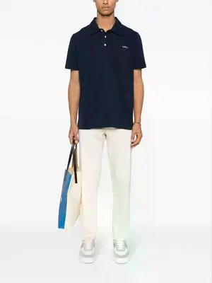 A.p.c. Logo-embroidered Cotton Polo Shirt