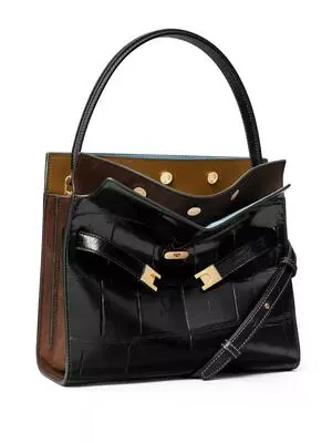 Tory Burch Small Lee Radziwill Textured Leather Bag - Black