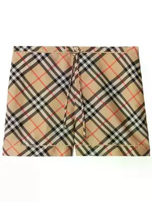 Burberry Check-print Silk Shorts - Neutrals