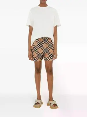 Burberry Check-print Silk Shorts