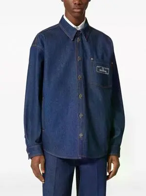 Valentino Garavani Logo Appliqué Denim Shirt