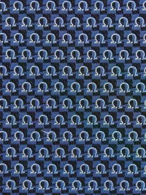 FERRAGAMO Gancini Jacquard Tie - Blue