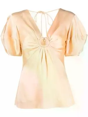 Stella McCartney Puff-sleeve Ruched Blouse
