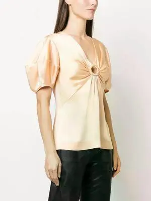 Stella McCartney Puff-sleeve Ruched Blouse