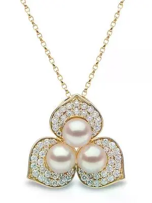 Yoko London 18kt Yellow Petal Pearl And Diamond Pendant - Gold