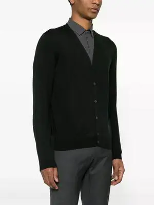 ZANONE Fine-knit V-neck Cardigan - Black