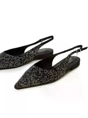 TWINSET Rhinestone-embellished Slingback Ballet Flats