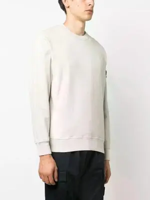 Stone Island Compass-patch Crew-neck Sweatshirt - Neutrals