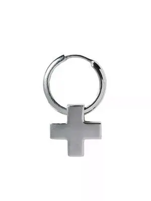 PARTS OF FOUR Cross-charm Hoop Earring - Silver