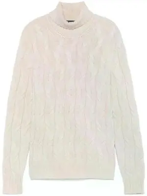DRUMOHR Cashmere Cable Knit Turtleneck Sweater